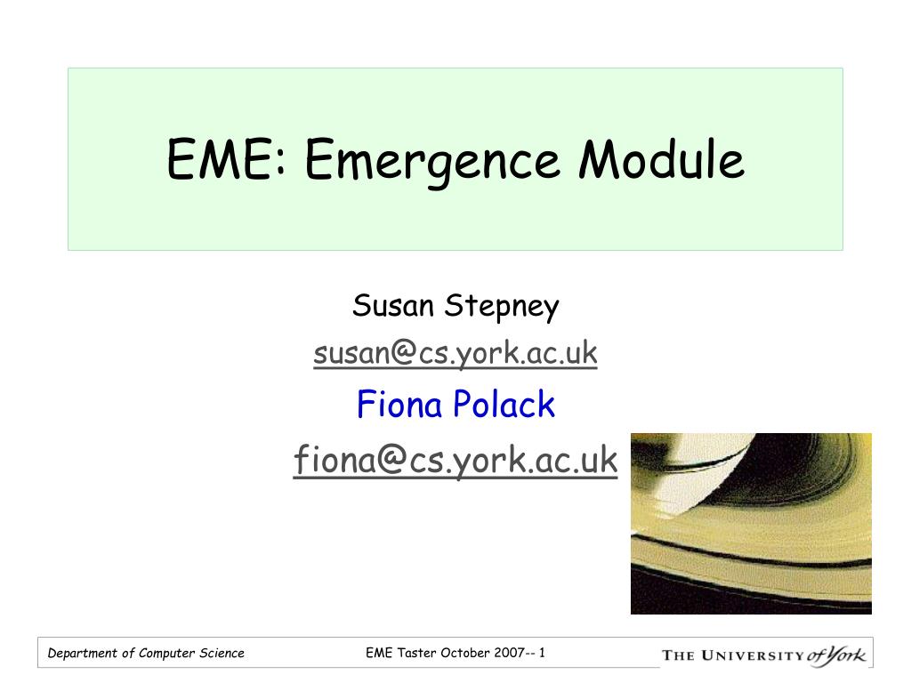 PPT - EME: Emergence Module PowerPoint Presentation, free download - ID ...