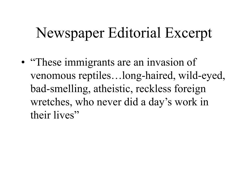 PPT - Newspaper Editorial Excerpt PowerPoint Presentation, free ...