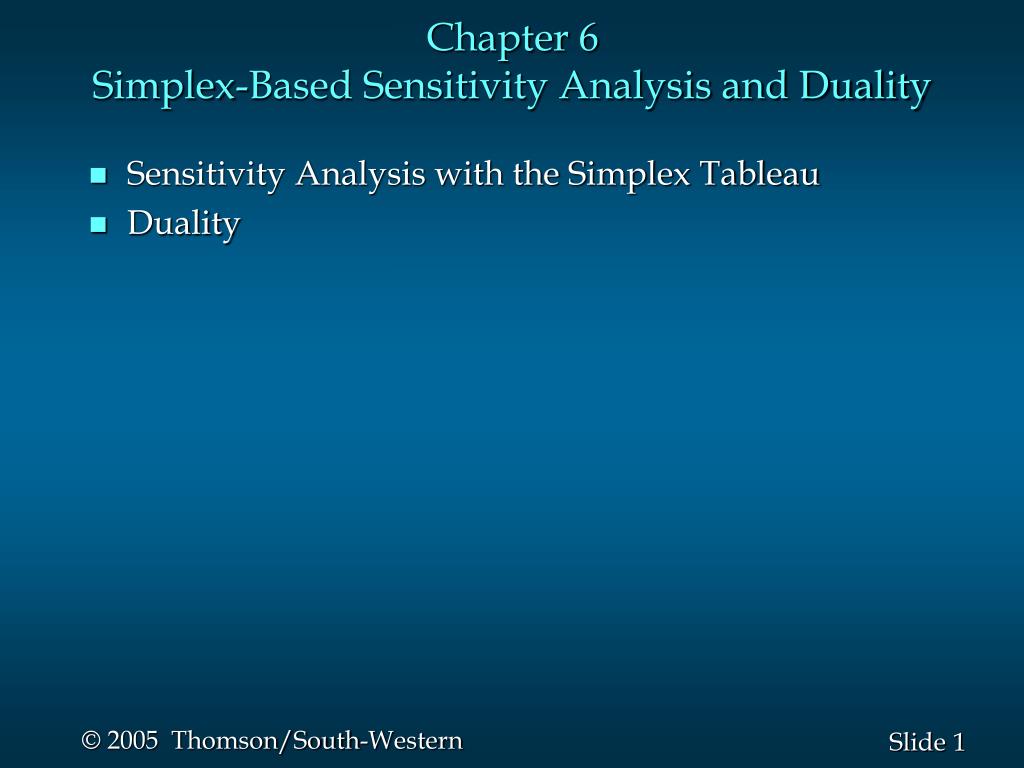 PPT - Chapter 6 Simplex-Based Sensitivity Analysis and Duality PowerPoint Presentation - ID:5660560