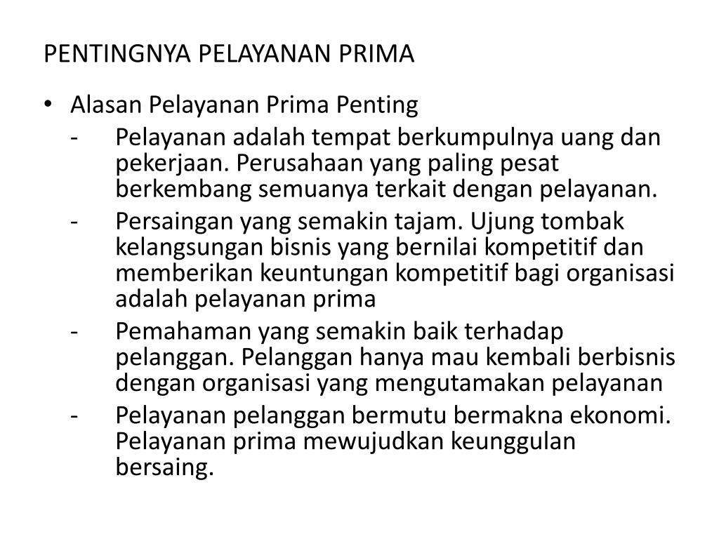 PPT - PENTINGNYA PELAYANAN PRIMA PowerPoint Presentation, free download ...