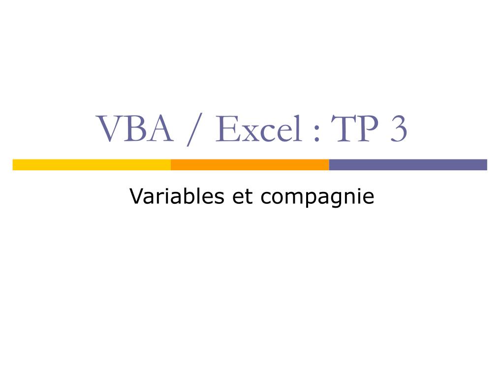 PPT - VBA / Excel : TP 3 PowerPoint Presentation, free download - ID:5669592