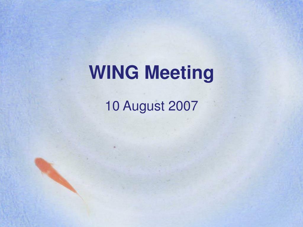 PPT - WING Meeting PowerPoint Presentation, free download - ID:5671001