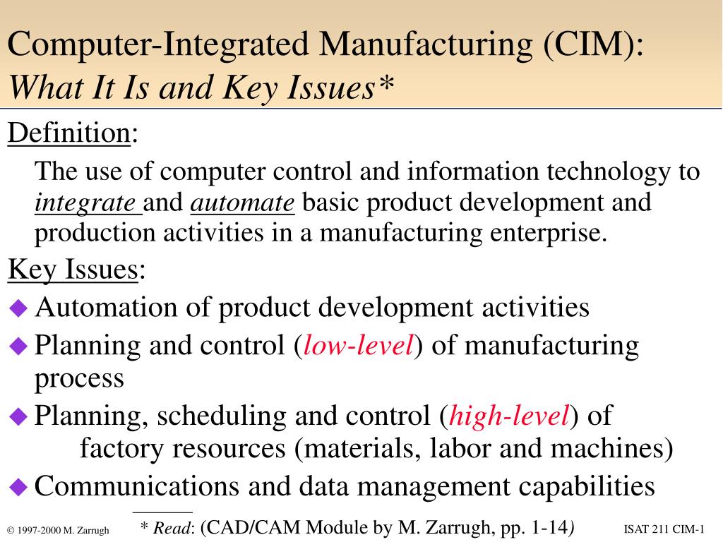 PPT - Computer-Integrated Manufacturing (CIM): What It Is and Key ...