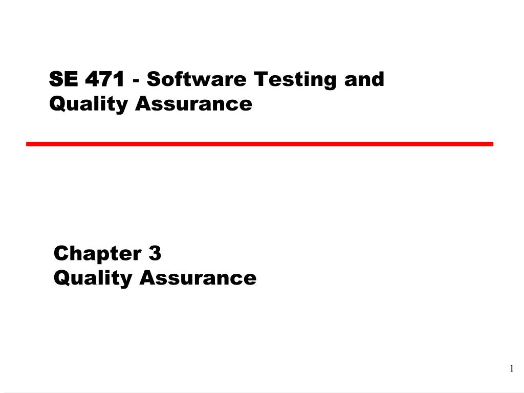 PPT - Chapter 3 Quality Assurance PowerPoint Presentation, free ...