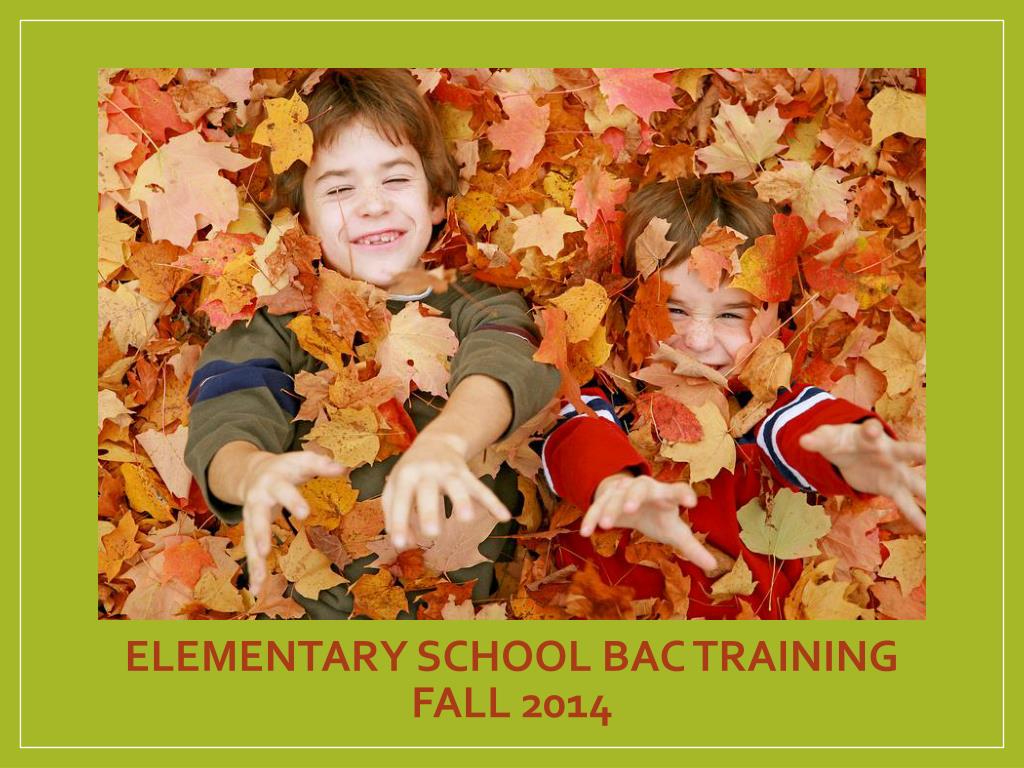 PPT - Elementary School BAC Training fall 2014 PowerPoint Presentation ...