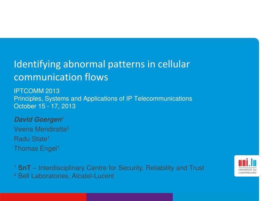 PPT - Identifying abnormal patterns in cellular communication flows ...