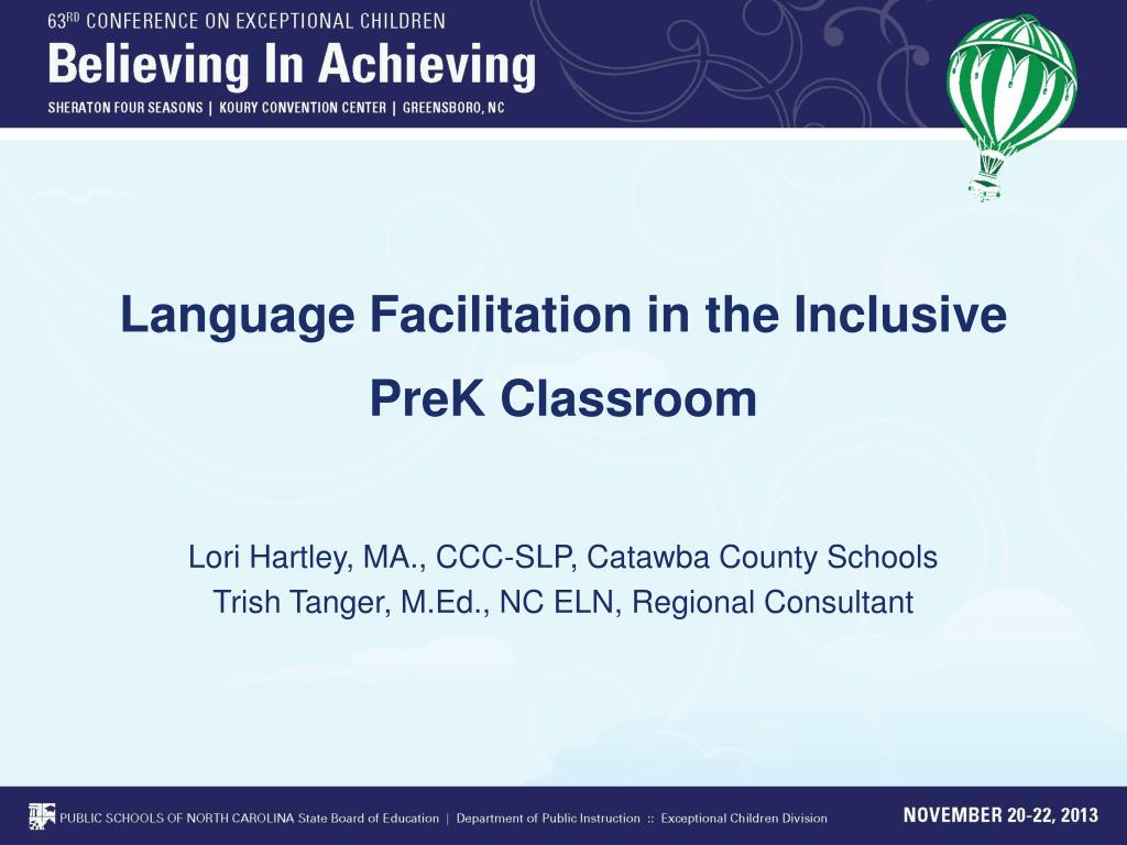 PPT - Language Facilitation in the Inclusive PreK Classroom PowerPoint ...