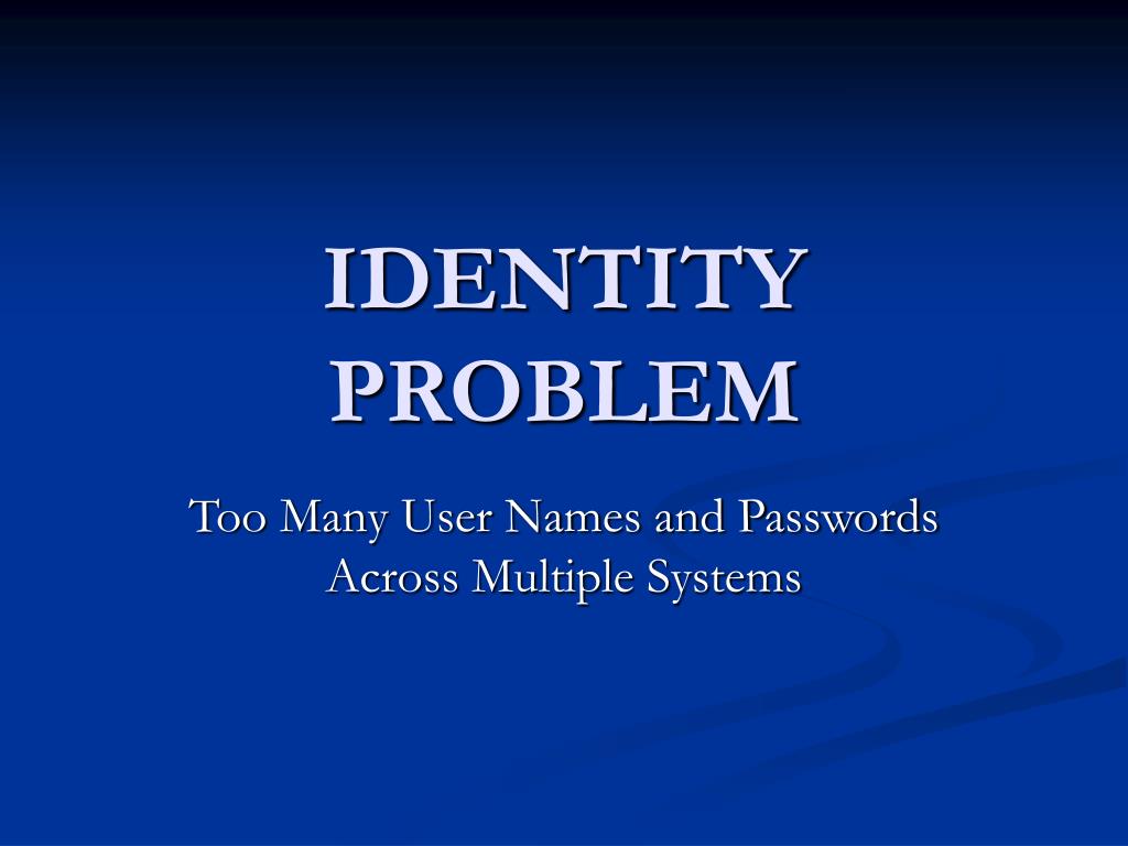 PPT - IDENTITY PROBLEM PowerPoint Presentation, free download - ID:5688607