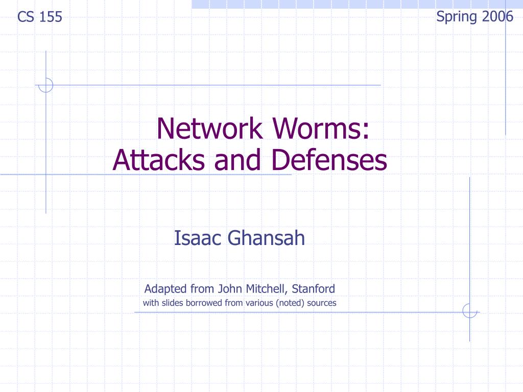 PPT - Network Worms: Attacks and Defenses PowerPoint Presentation - ID ...