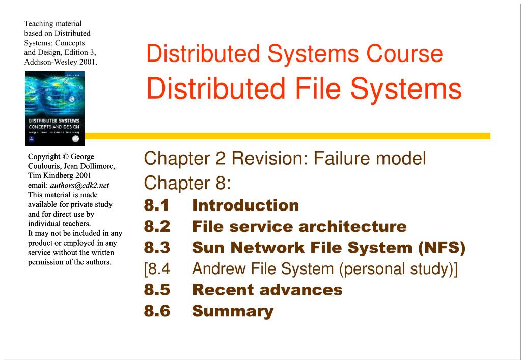 Ppt Distributed Systems Course Distributed File Systems Powerpoint 