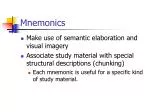 PPT - Mnemonics PowerPoint Presentation, free download - ID:1871533