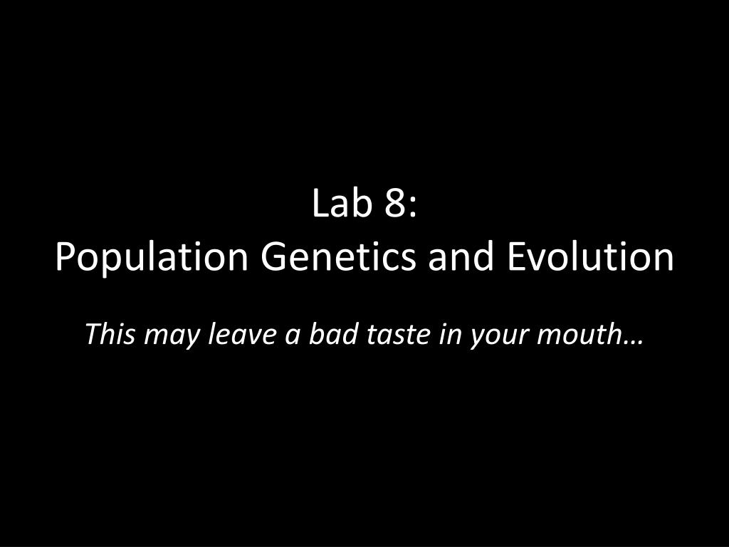 PPT - Lab 8: Population Genetics and Evolution PowerPoint Presentation ...