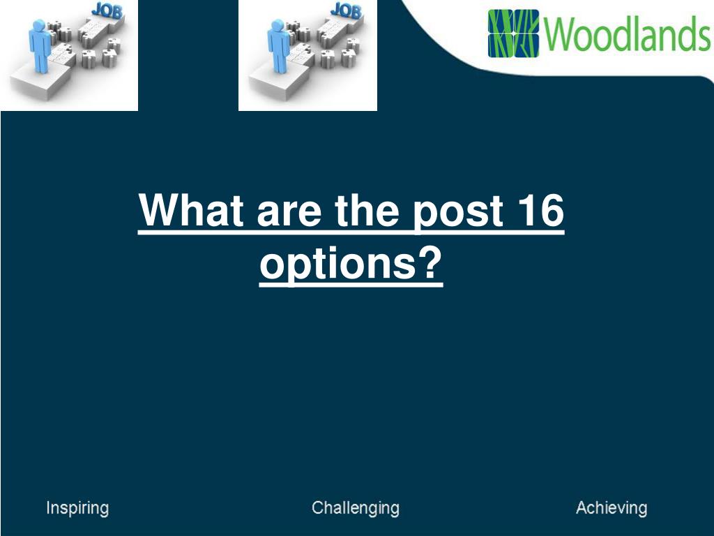 PPT - What are the post 16 options? PowerPoint Presentation, free ...