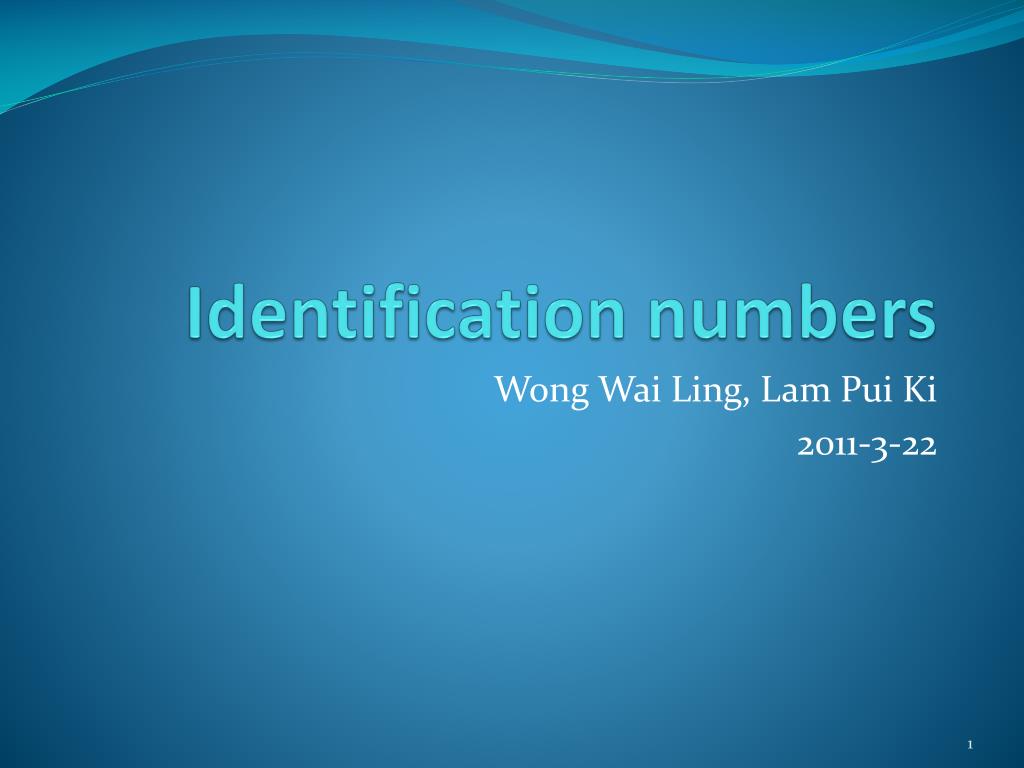 PPT - Identification numbers PowerPoint Presentation, free download ...