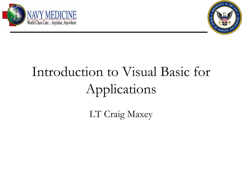 PPT - Introduction to Visual Basic for Applications PowerPoint ...