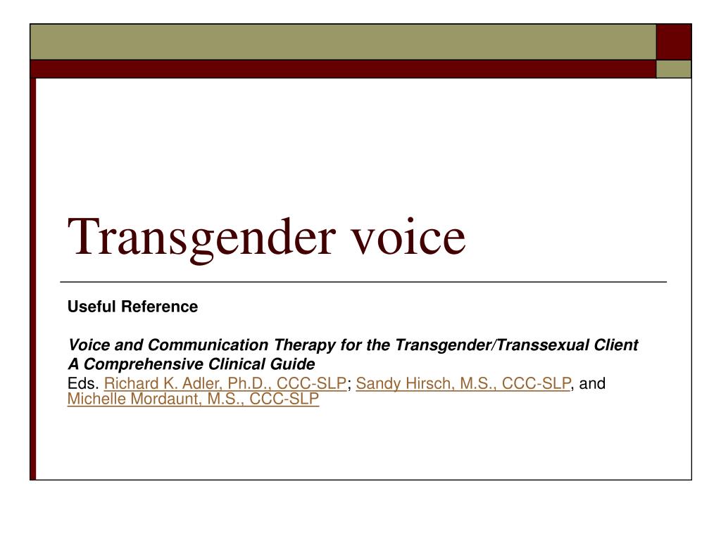 PPT - Transgender voice PowerPoint Presentation, free download - ID:5721443