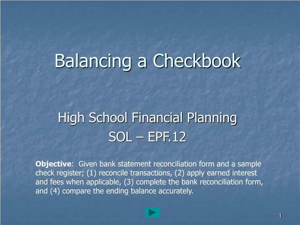 PPT - Balancing a Checkbook PowerPoint Presentation, free download - ID ...