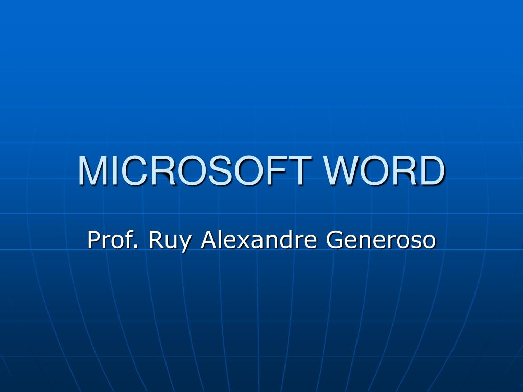 PPT - MICROSOFT WORD PowerPoint Presentation, free download - ID:5725657