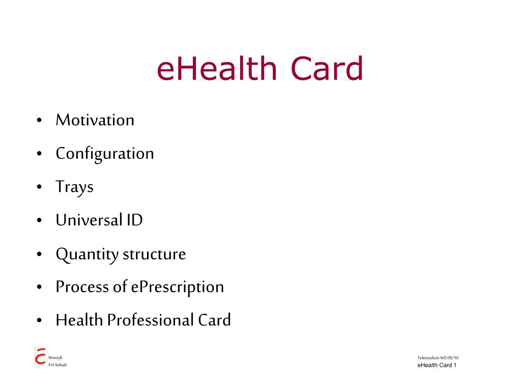PPT - eHealth Card PowerPoint Presentation, free download - ID:5733384