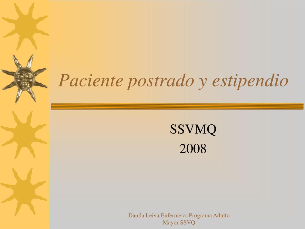 PPT - Paciente postrado y estipendio PowerPoint Presentation, free ...
