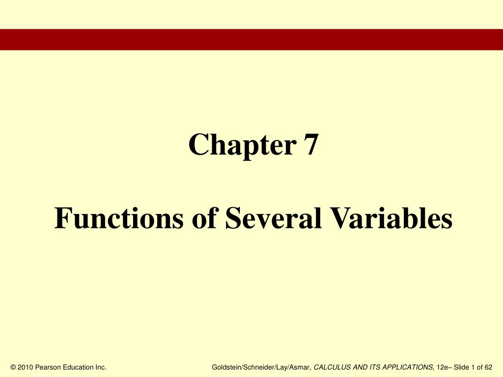 PPT - Chapter 7 Functions of Several Variables PowerPoint Presentation ...
