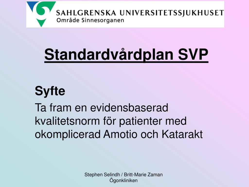 PPT - Standardvårdplan SVP PowerPoint Presentation, free download - ID ...
