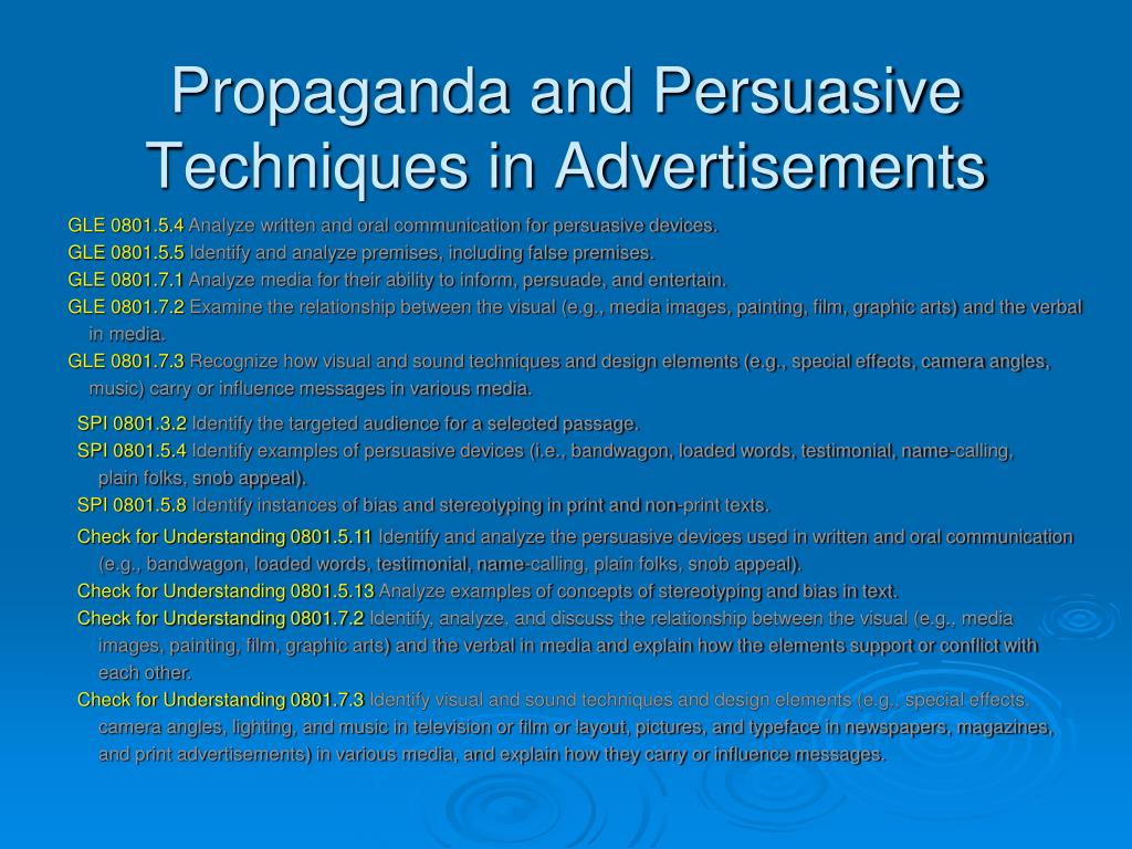 PPT - Propaganda and Persuasive Techniques in Advertisements PowerPoint ...
