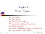 PPT - Chapter 4 Vector Spaces PowerPoint Presentation, free download ...