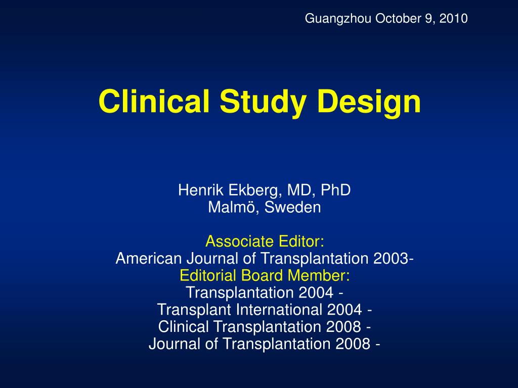 PPT - Clinical Study Design PowerPoint Presentation, free download - ID ...