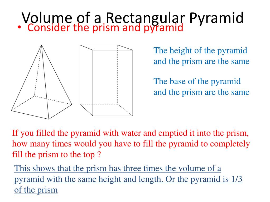 PPT - Volume of a Rectangular Pyramid PowerPoint Presentation, free ...
