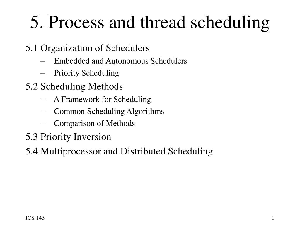PPT - 5. Process and thread scheduling PowerPoint Presentation, free ...