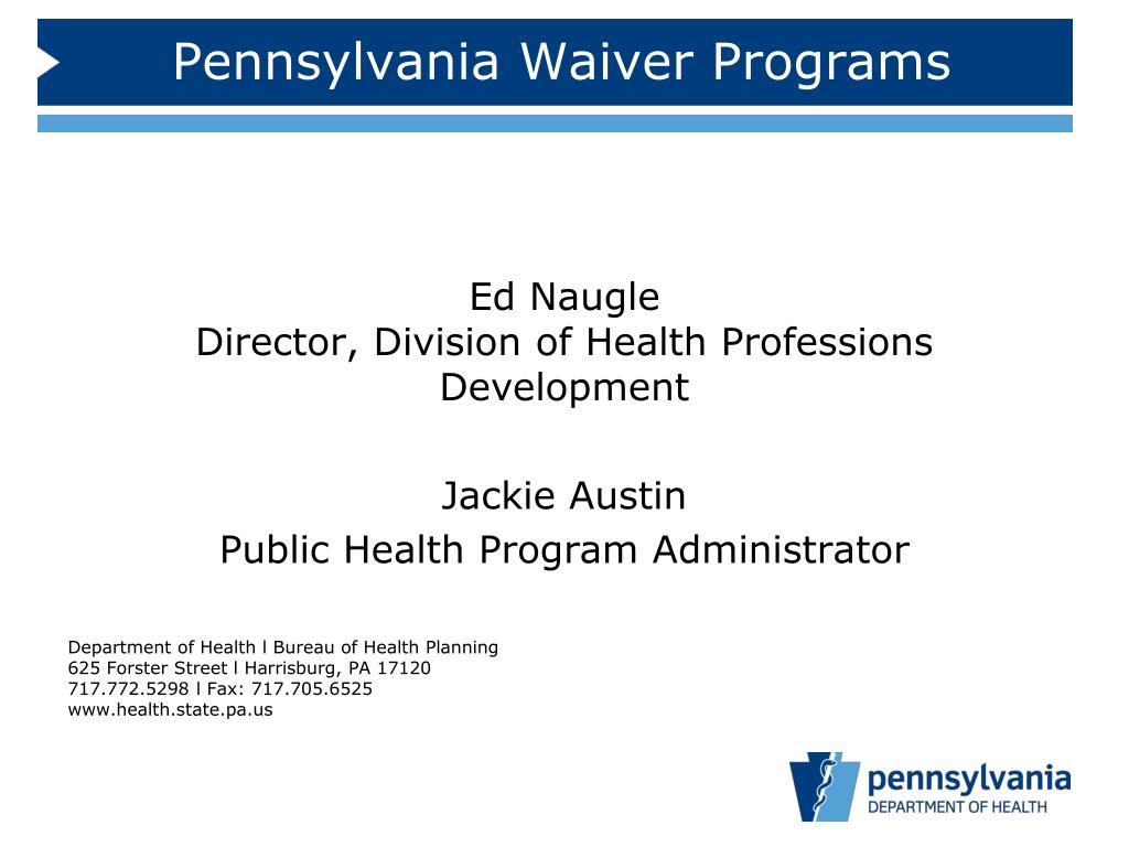 PPT - Pennsylvania Waiver Programs PowerPoint Presentation, free ...