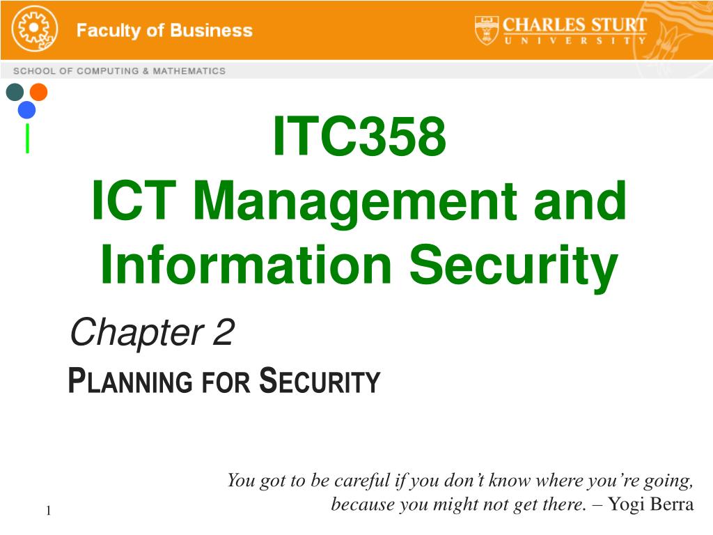 PPT - ITC358 ICT Management and Information Security PowerPoint ...
