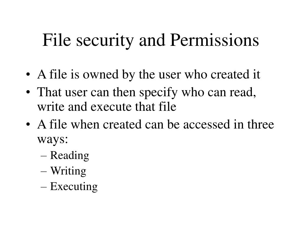 PPT - File security and Permissions PowerPoint Presentation, free ...