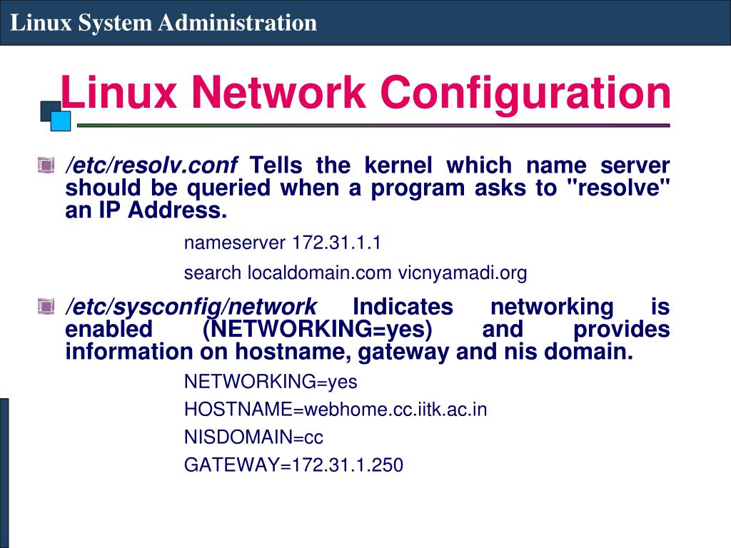 PPT - Linux Network Configuration PowerPoint Presentation, free ...