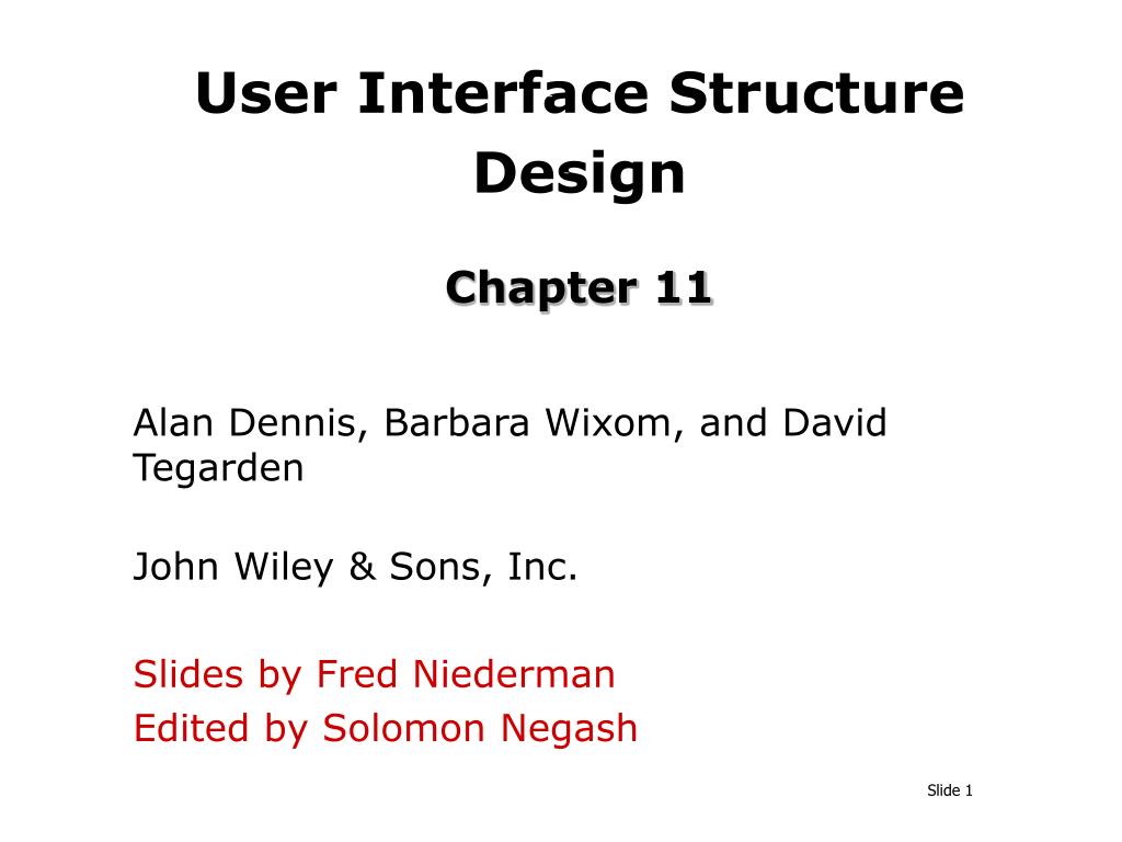 PPT - User Interface Structure Design Chapter 11 PowerPoint ...