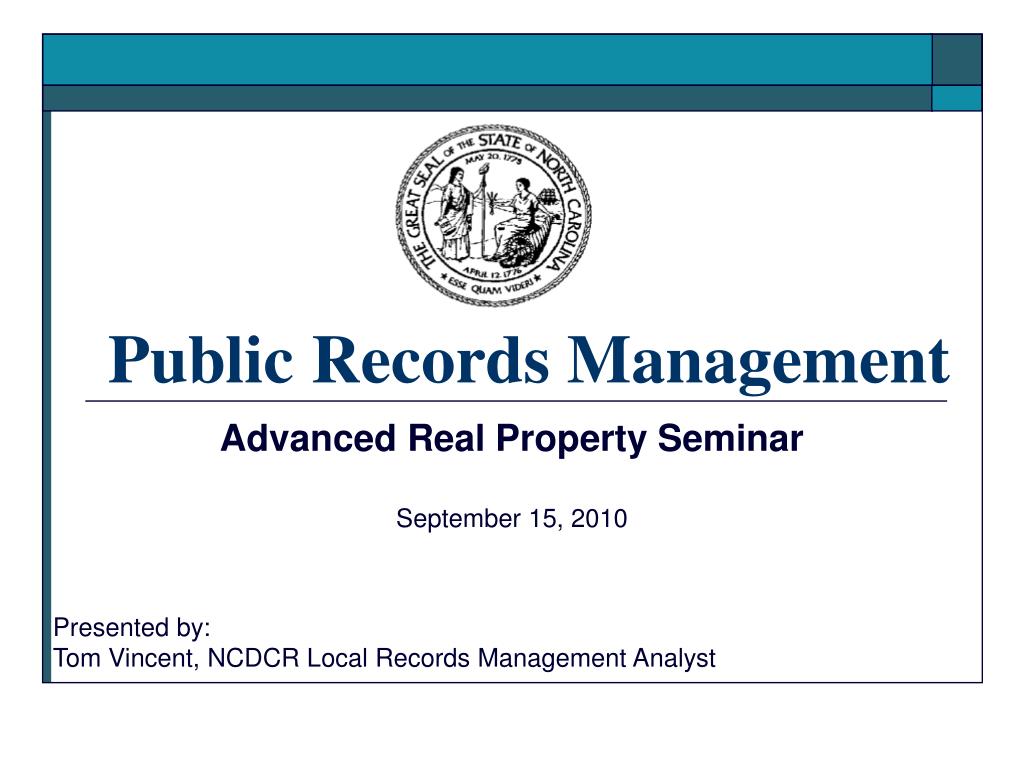 PPT - Public Records Management PowerPoint Presentation, free download ...