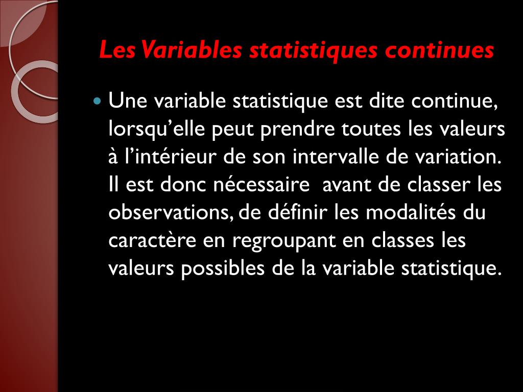 PPT - Les Variables statistiques continues PowerPoint Presentation ...