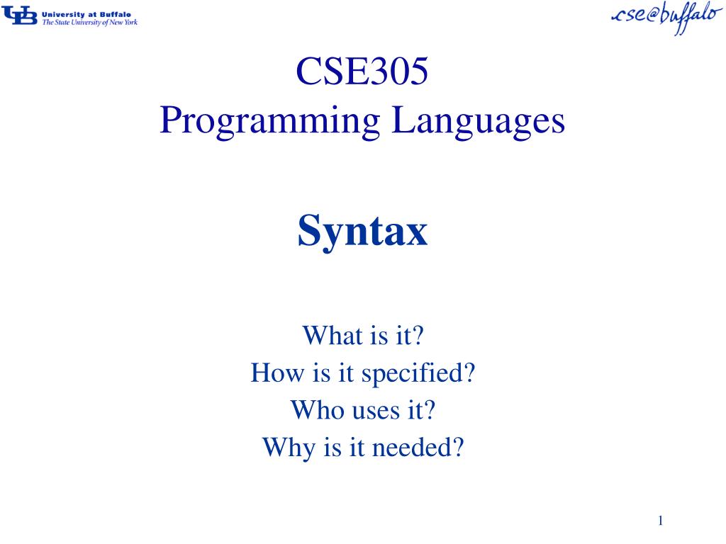 PPT - CSE305 Programming Languages PowerPoint Presentation, free ...