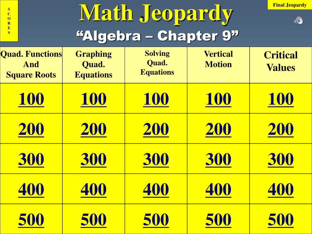 PPT - Math Jeopardy PowerPoint Presentation, free download - ID:5760696