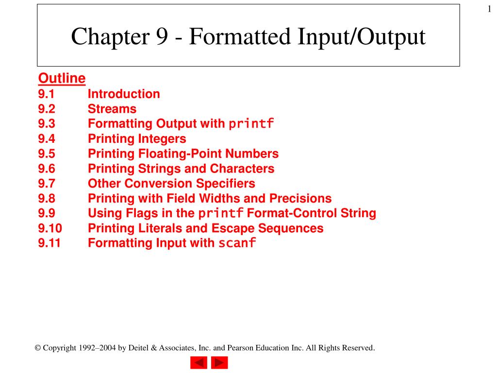 PPT - Chapter 9 - Formatted Input/Output PowerPoint Presentation, free ...