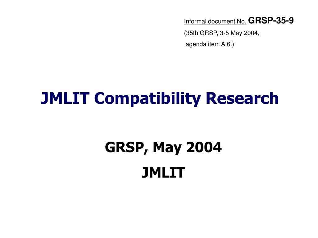 PPT - JMLIT Compatibility Research PowerPoint Presentation, free ...