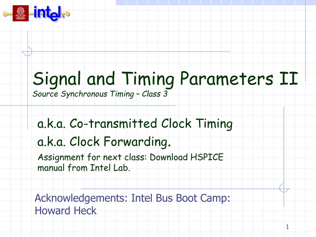PPT - Signal and Timing Parameters II Source Synchronous Timing – Class ...