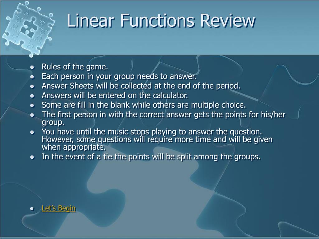 PPT - Linear Functions Review PowerPoint Presentation, free download ...