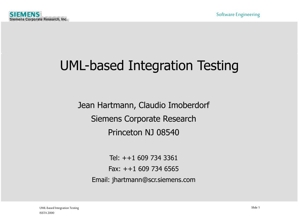 PPT - UML-based Integration Testing PowerPoint Presentation, free ...