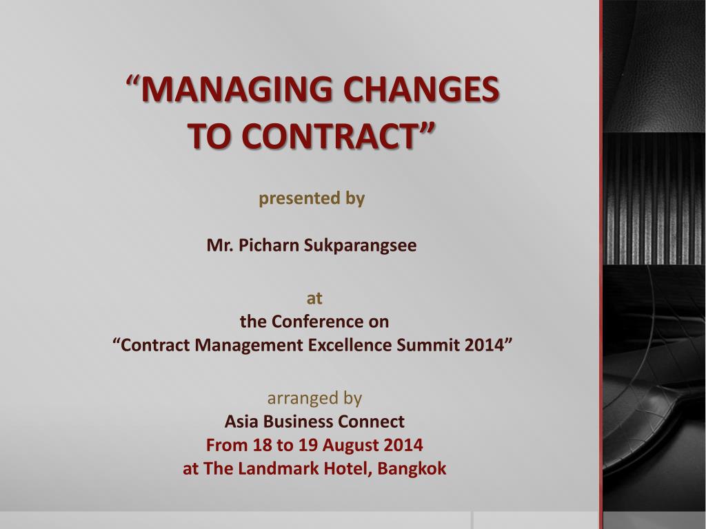 PPT - “ MANAGING CHANGES TO CONTRACT” PowerPoint Presentation, free ...