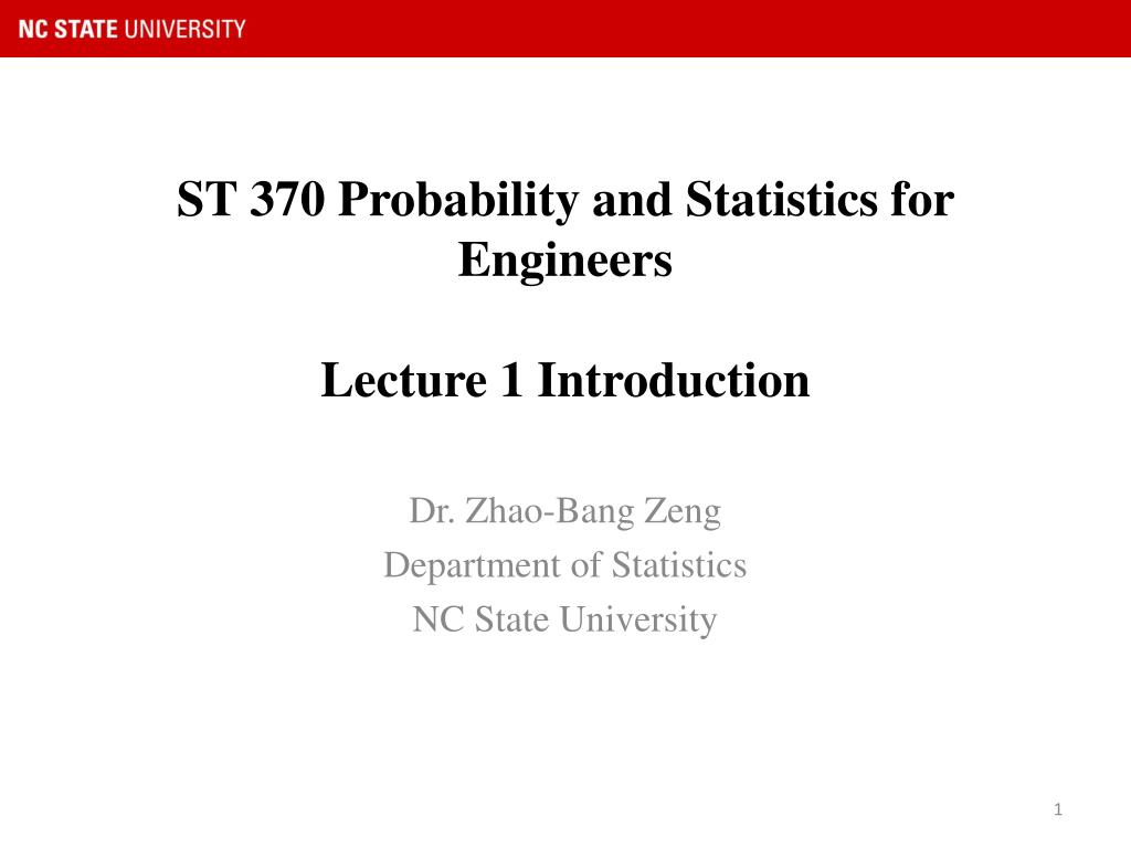 PPT - ST 370 Probability and Statistics for Engineers Lecture 1 ...