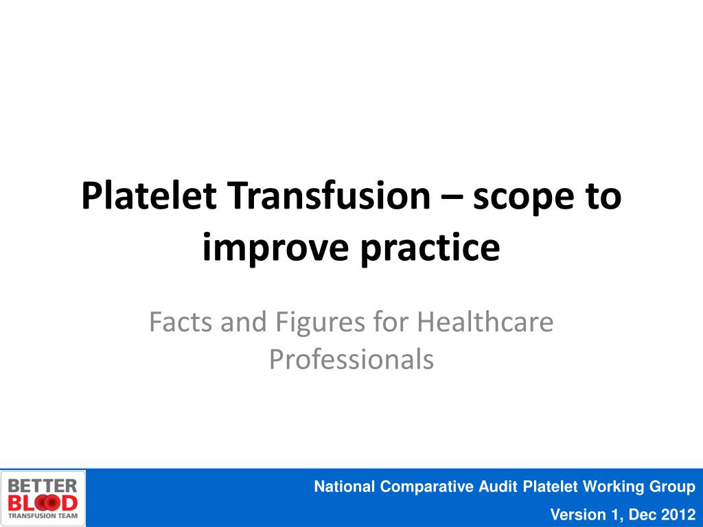 PPT - Platelet Transfusion – scope to improve practice PowerPoint ...