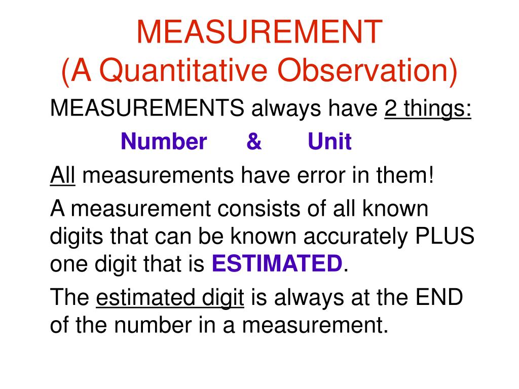 PPT - MEASUREMENT (A Quantitative Observation) PowerPoint Presentation ...
