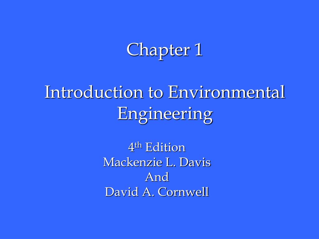 PPT - Chapter 1 Introduction to Environmental Engineering PowerPoint ...